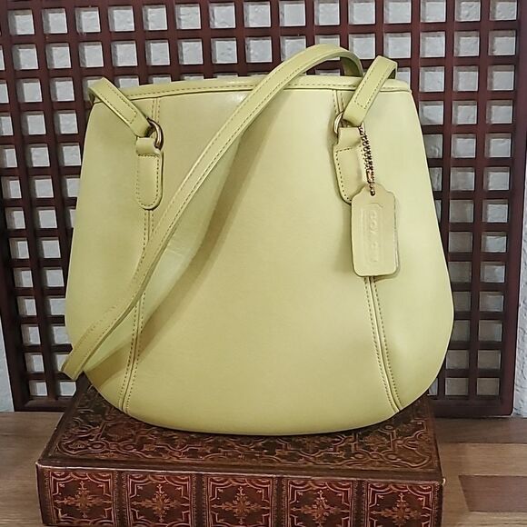 Coach | Bags | Vintage Coachlime Greenleatherbag | Poshmark